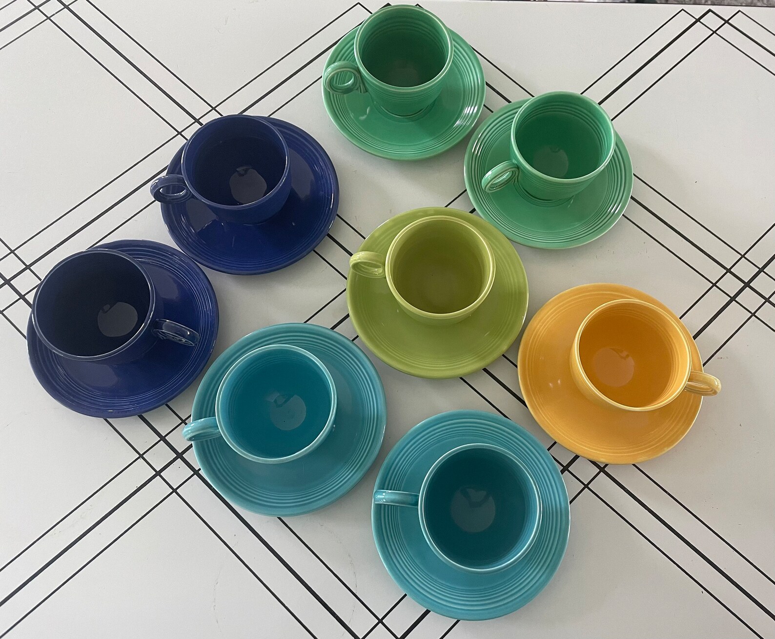 Vintage Fiestaware Tea Cups and Saucer Sets, Original Colors - Etsy