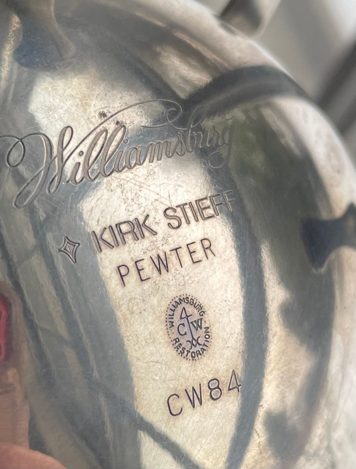 Vintage Williamsburg Restoration Kirk Stieff Pewter Teapot & Sugar Bowl ...