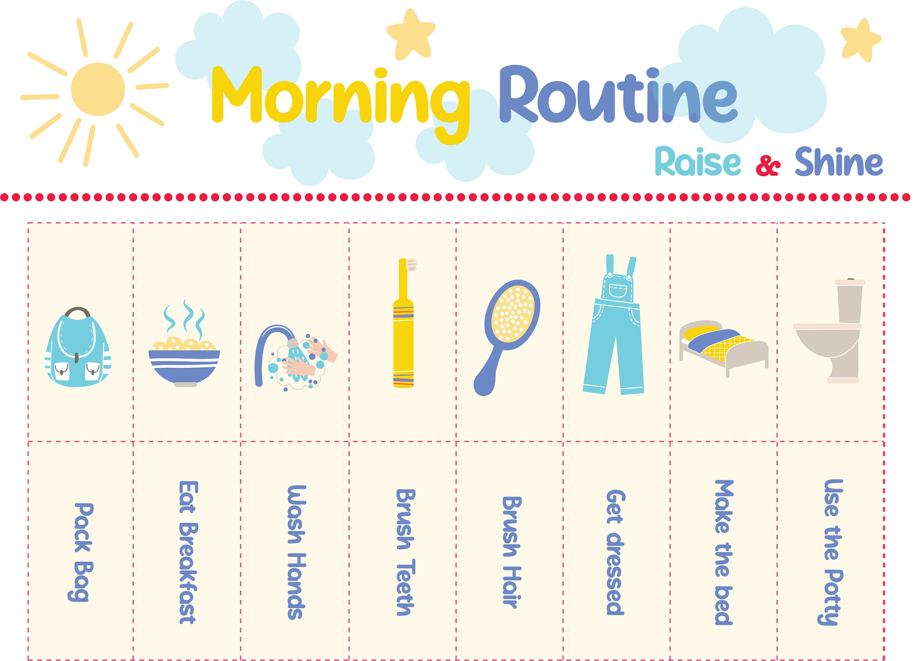 Toddler Morning & Bedtime Routine Chart: Visual Schedule (PDF) - Etsy
