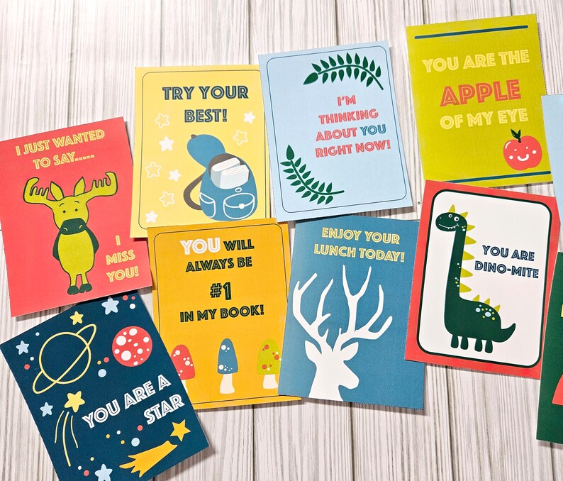 Printable Lunchbox Notes for Kids Lunchbox Encouragement Notes for ...