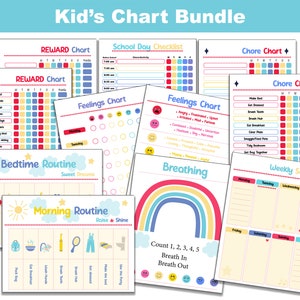 Chore Chart Templates, Kids Daily Routines, School Checklist, Reward ...