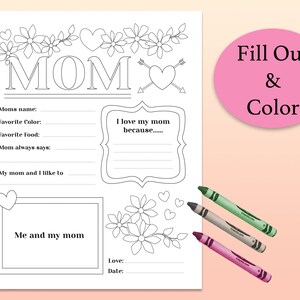 All About Mom, Mothers Day Printable Gift, Mothers Day Instant Download ...