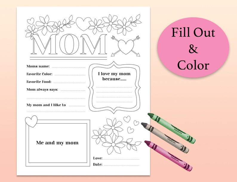 All About Mom, Mothers Day Printable Gift, Mothers Day Instant Download ...