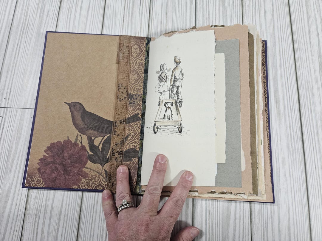 2 Vintage Handmade Journals Upcycled Creative Diaries Made From Vintage ...