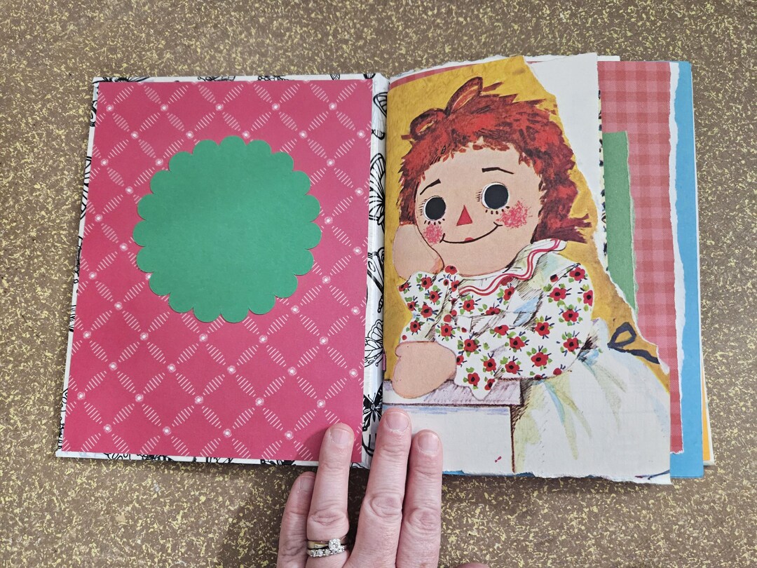 Raggedy Anne Handmade Journal Upcycled 80's Junk Journal Handmade ...