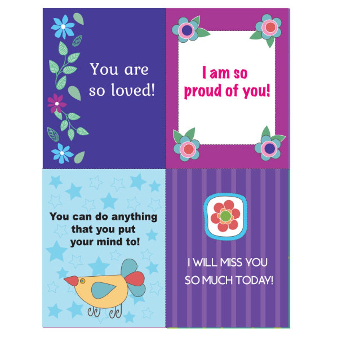 Lunchbox Notes for Kids, Printable Lunch Box Notes, Positive ...