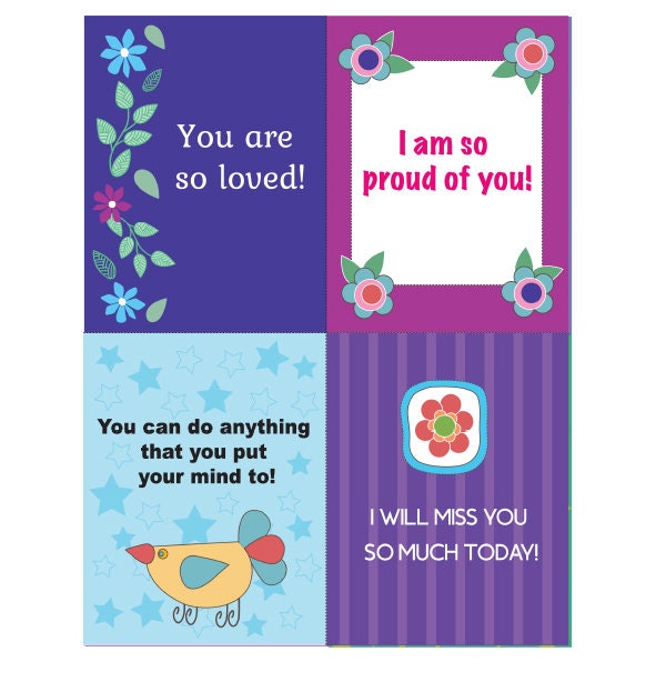 Lunchbox Notes for Kids, Printable Lunch Box Notes, Positive ...