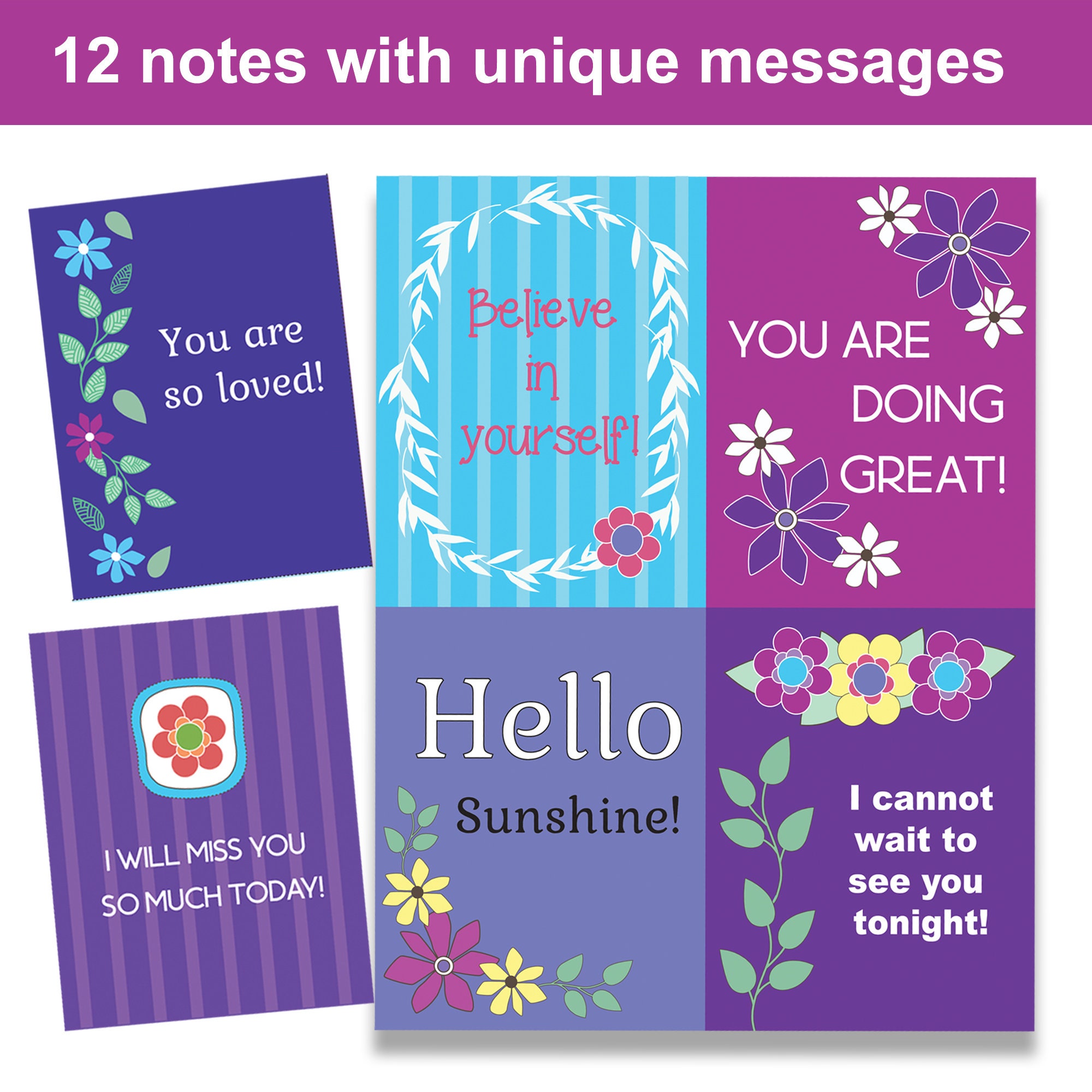 Lunchbox Notes for Kids, Printable Lunch Box Notes, Positive ...