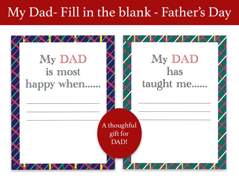 All About My Dad Printable Father's Day Gift Father's Day Printable Dad ...