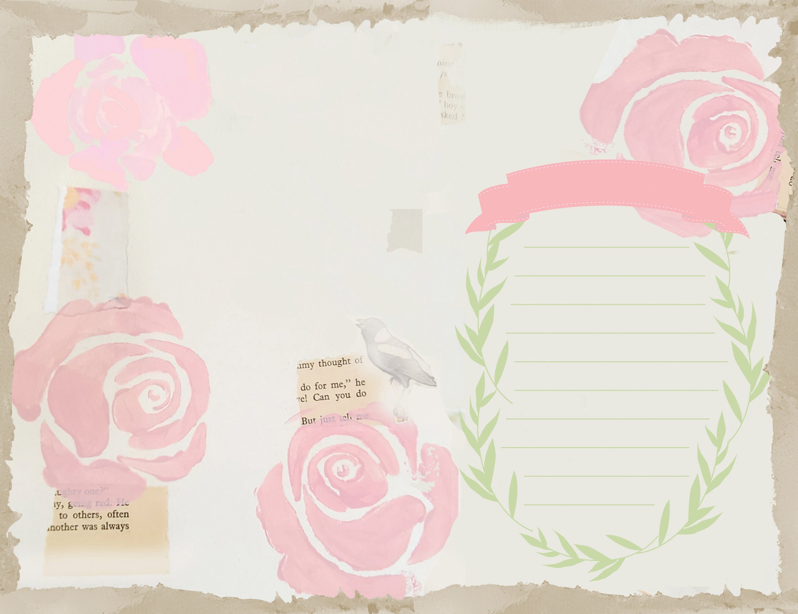 Vintage Rose Junk Journal Kit: Printable Scrapbook Paper (digital ...