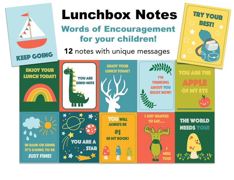 Printable Lunchbox Notes for Kids Lunchbox Encouragement - Etsy Australia