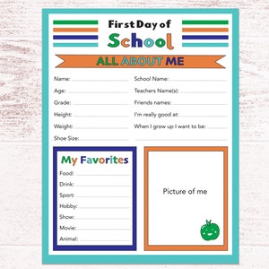 First and Last Day of School Interview Printable, Back to School ...