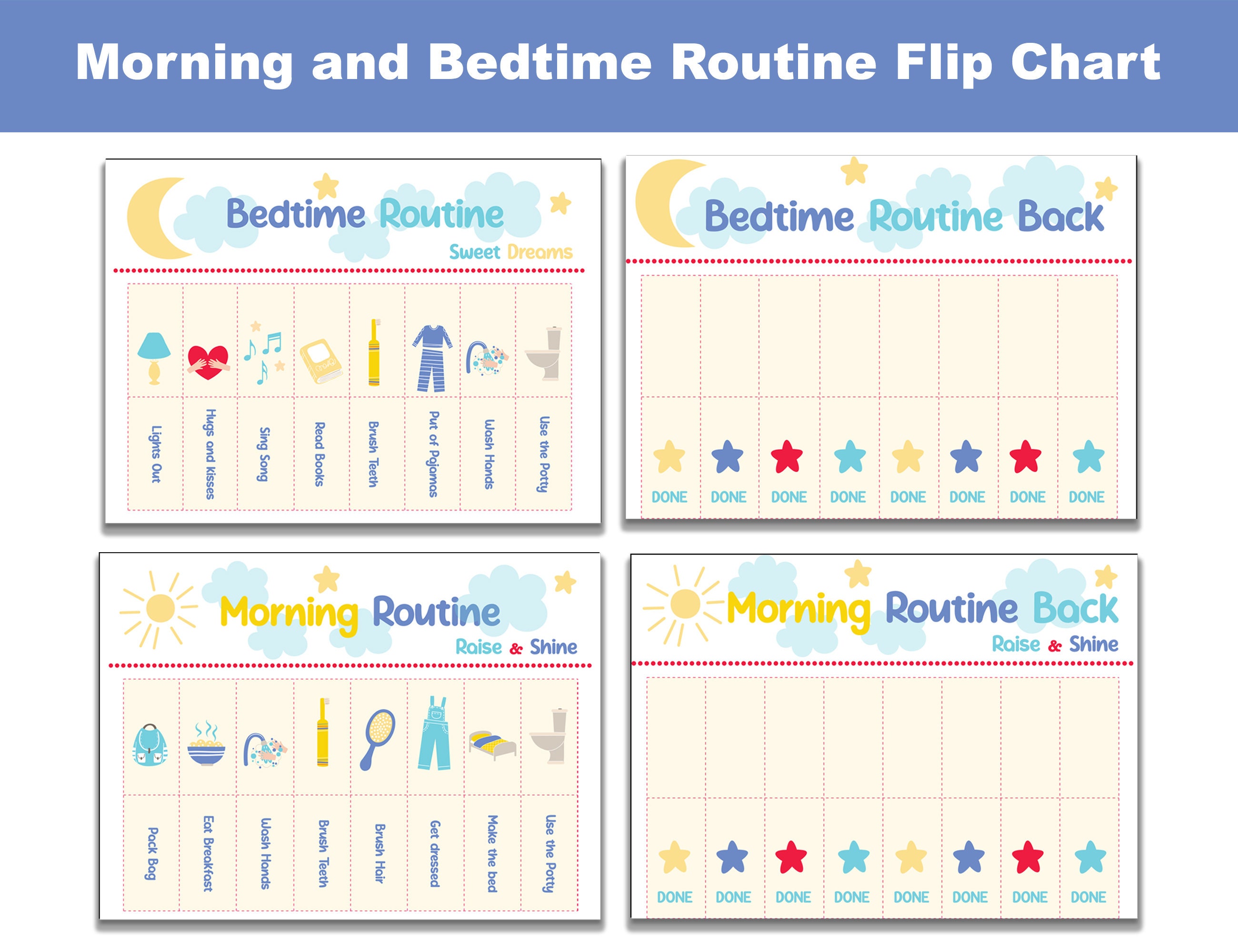 Chore Chart Templates, Kids Daily Routines, School Checklist, Reward ...