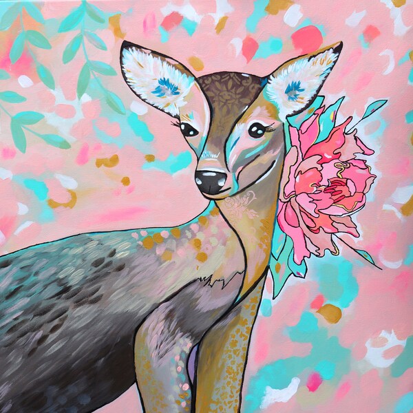 Baby Deer Painting - Etsy
