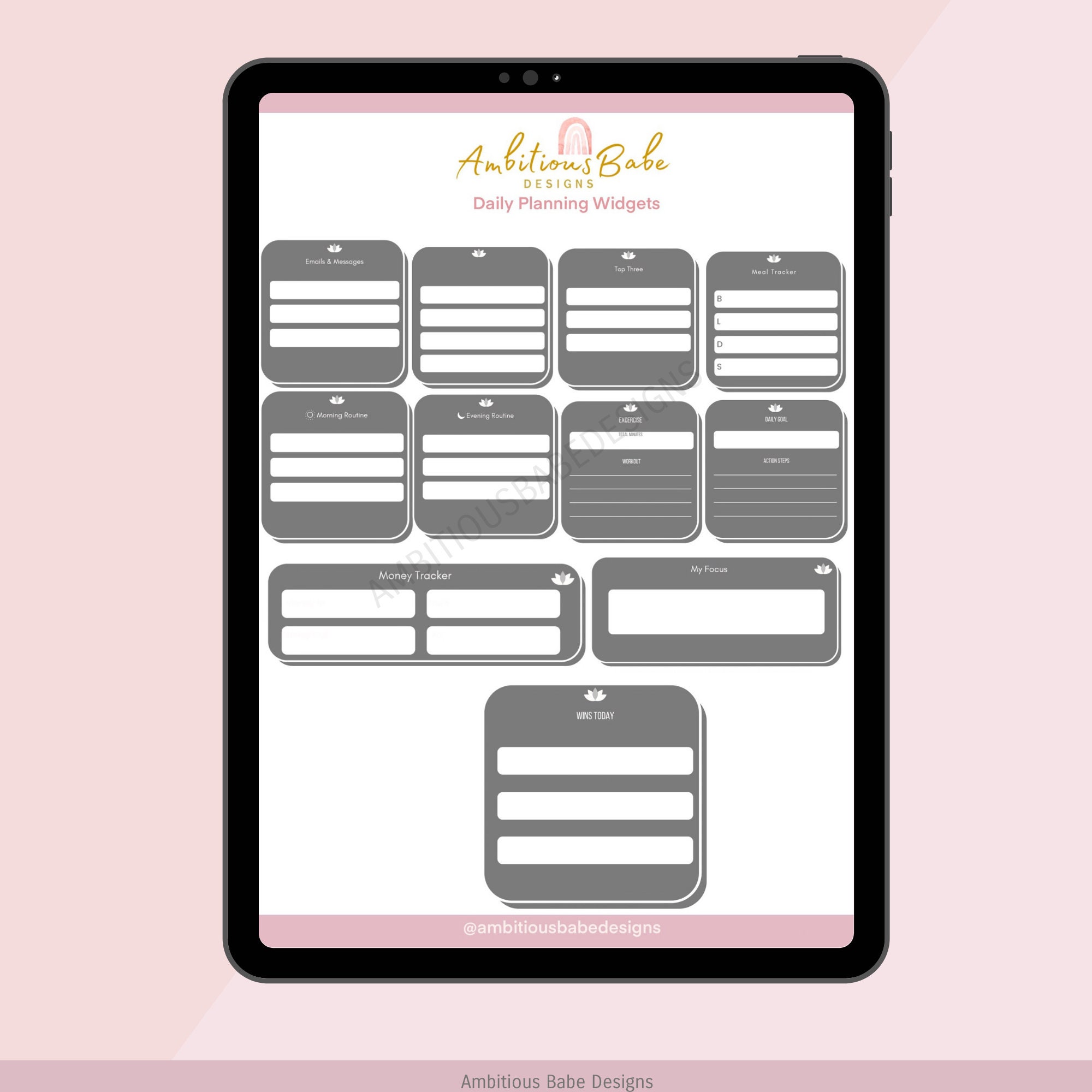 Gray Daily Widgets Digital Planner Stickers Precropped Goodnotes ...