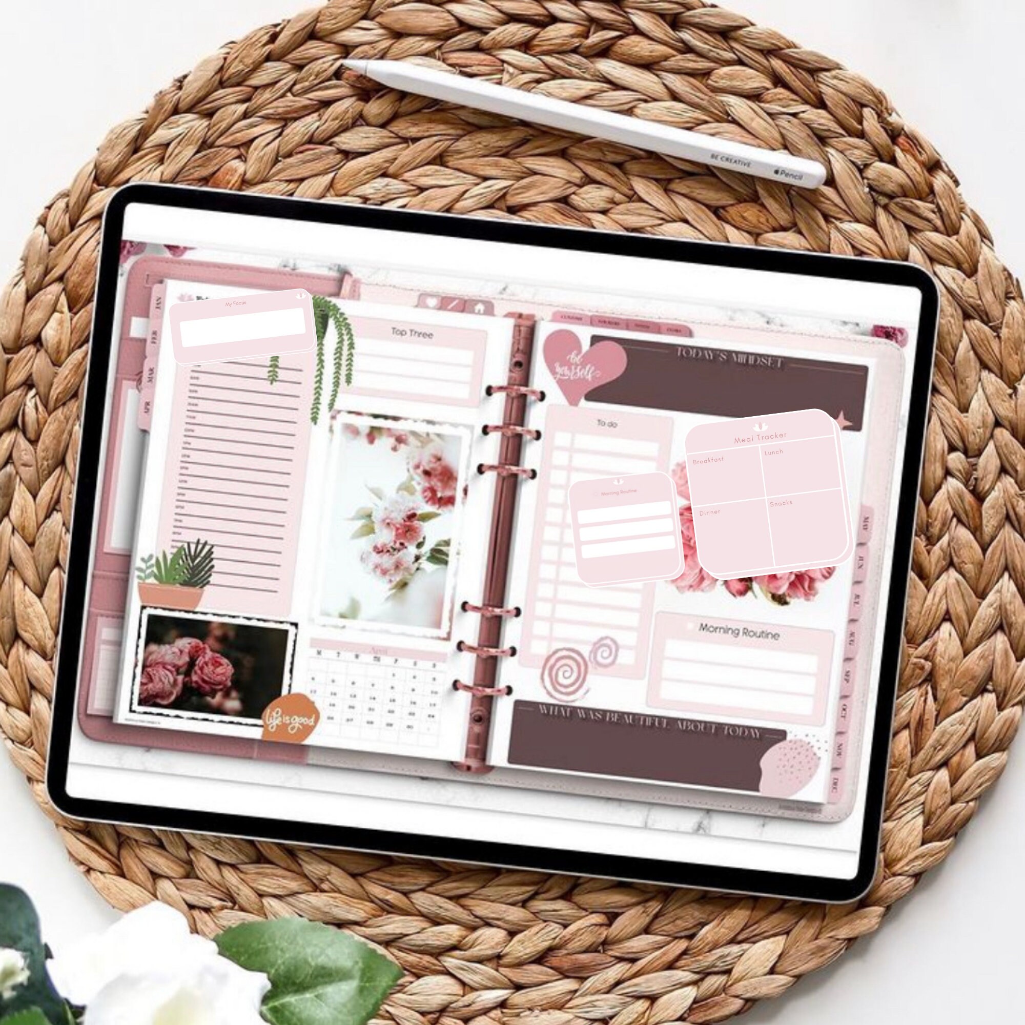 Blush Pink Planner Widgets Goodnotes Widgets pink Widgets Precropped ...