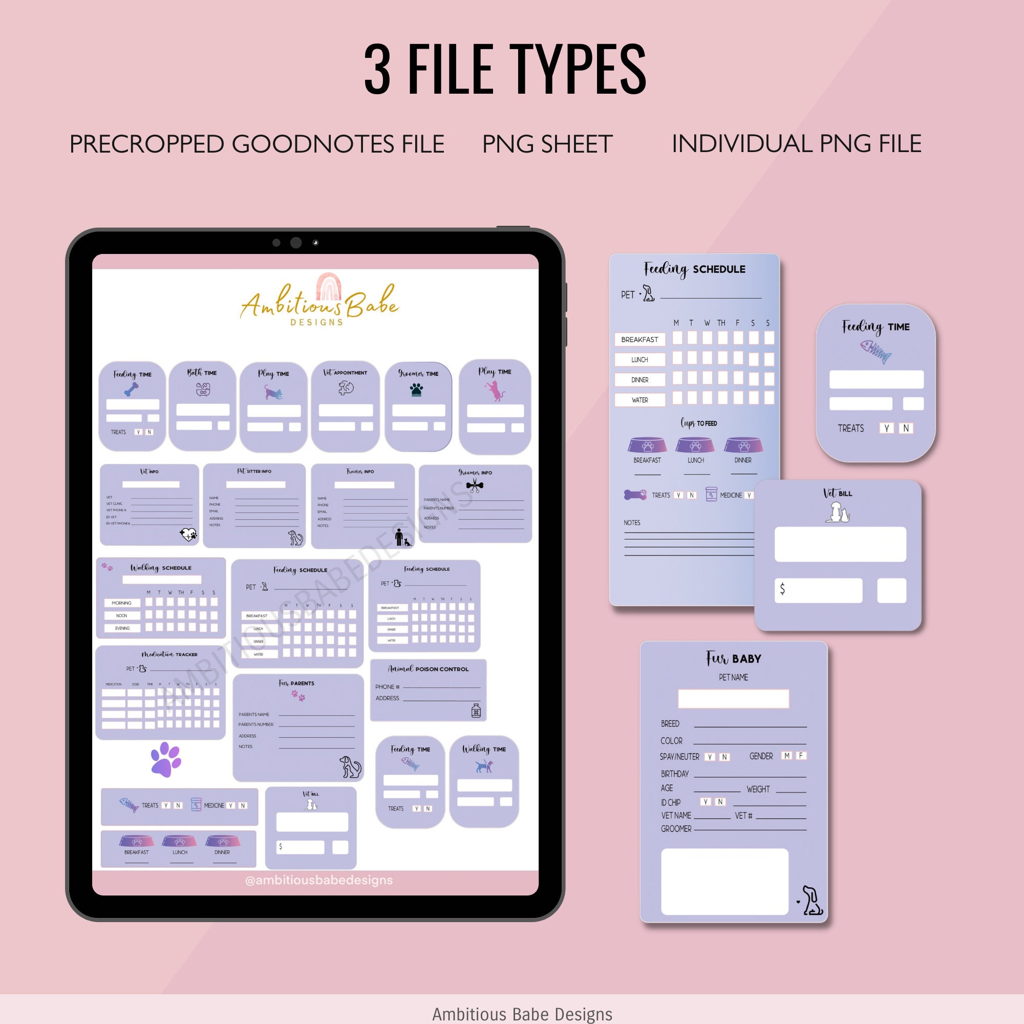Lavender Fur Mom Planning Widgets | Goodnotes Purple Dog Widgets ...
