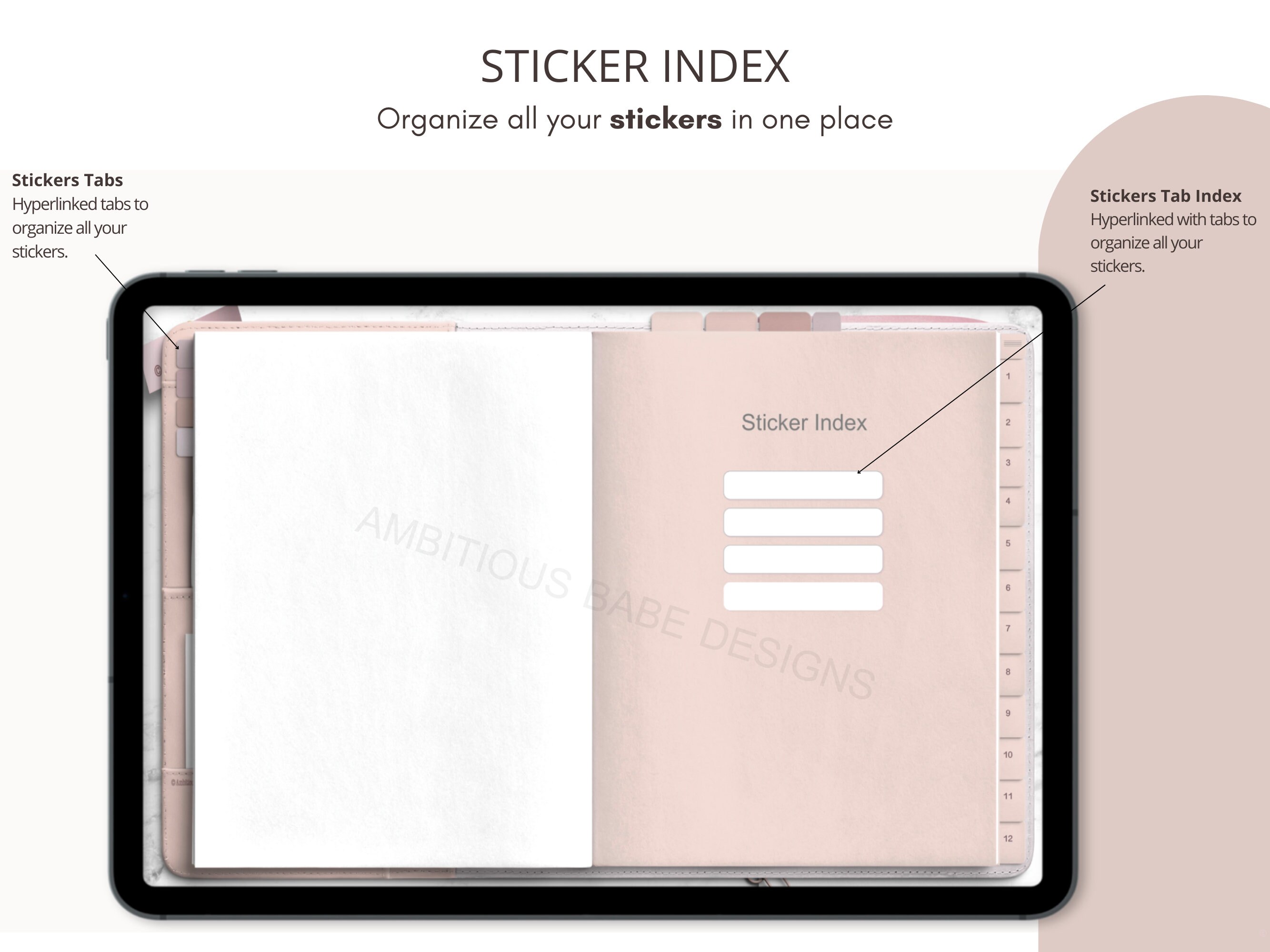 Nude Landscape Digital Notebook | 3 Notebooks in One 12 Tab 36 Subject ...