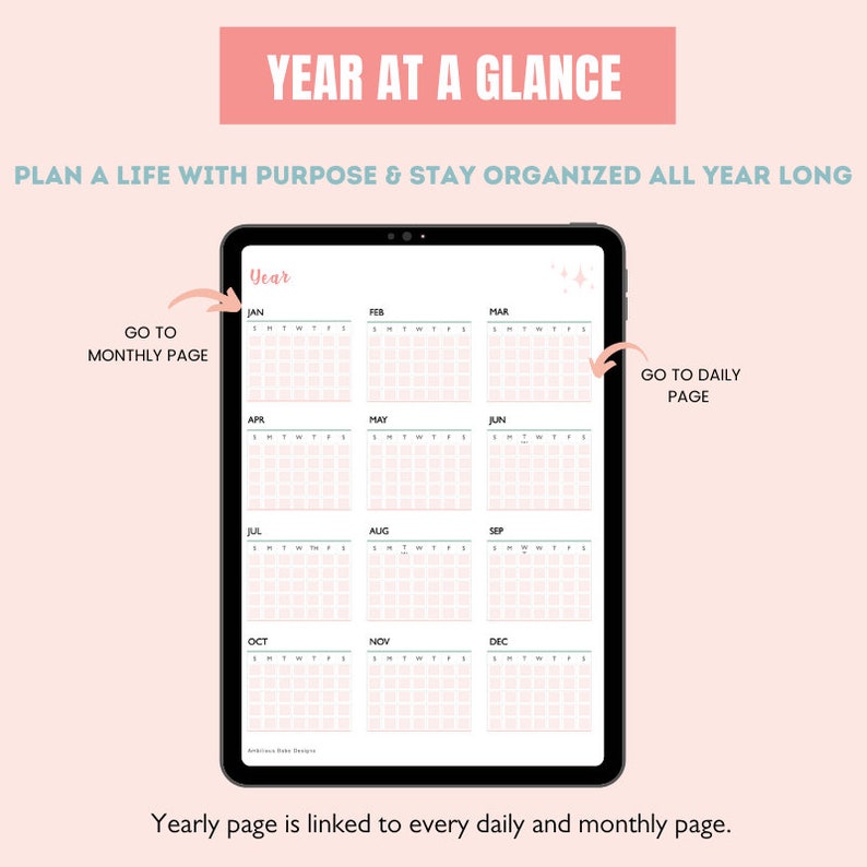 Boho Life Digital Planner | Undated Goodnotes Planner | Hyperlinked ...
