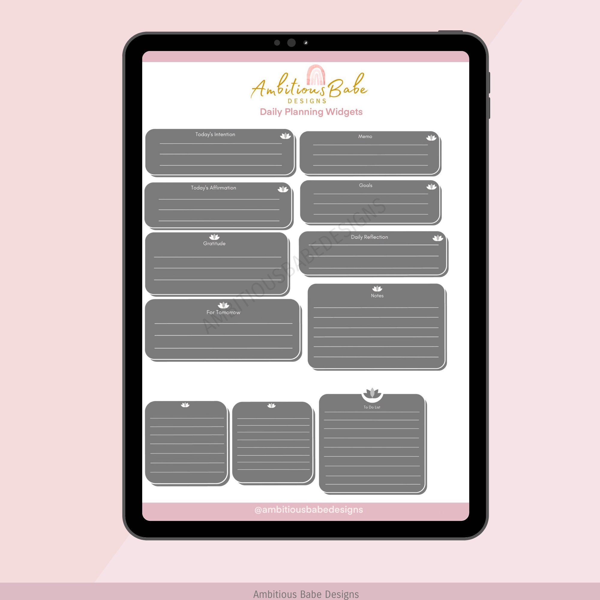 Gray Daily Widgets | Digital Planner Stickers | Precropped Goodnotes ...