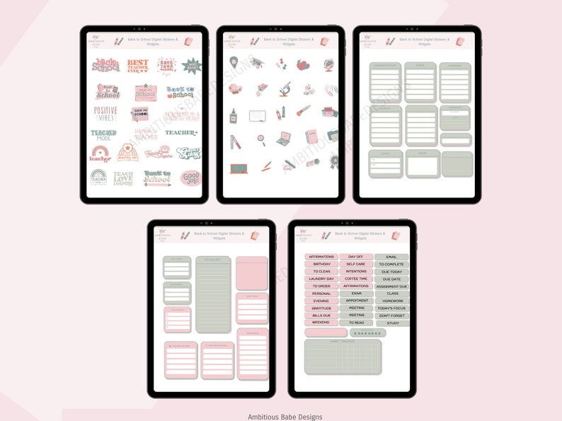 Back to School Sticker Set | Welcome Back Digital Stickers & Widgets ...