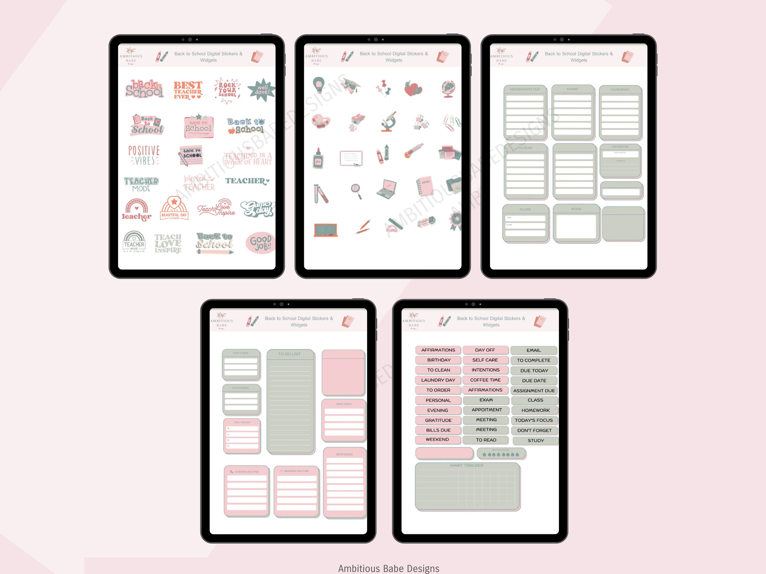 Back to School Sticker Set | Welcome Back Digital Stickers & Widgets ...