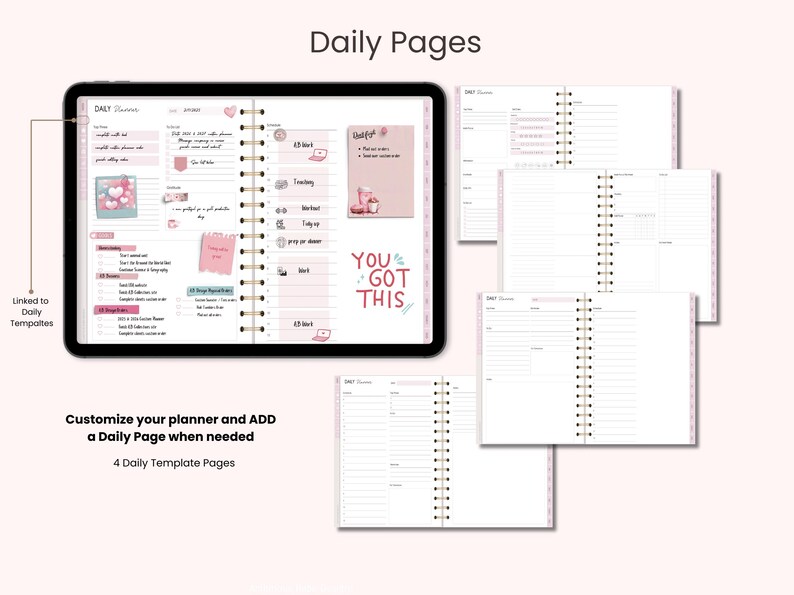 2025 Inspire Blush Customized Life Planner | Digital Hyperlinked ...