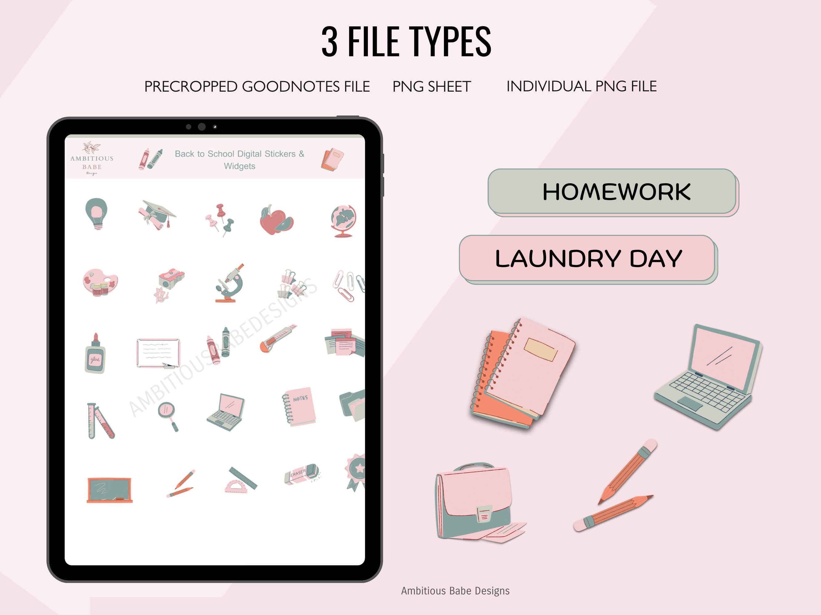 Back to School Sticker Set | Welcome Back Digital Stickers & Widgets ...