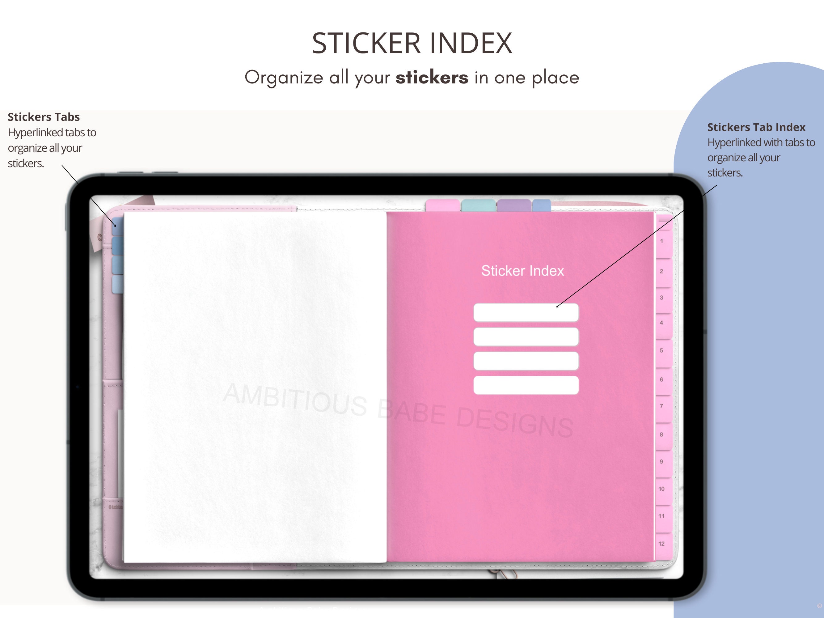 Color Landscape Digital Notebook | 12 Tab All in One 36 Sections | 42 ...