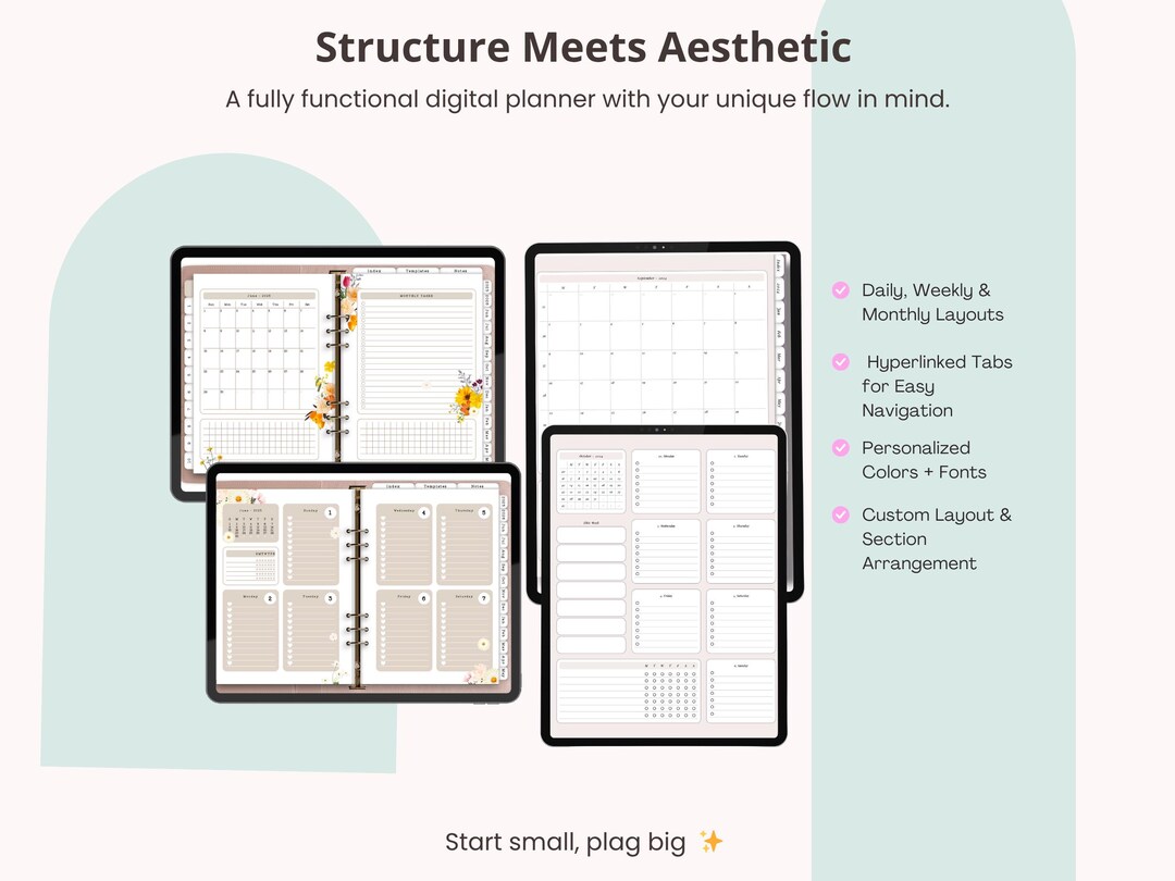 Standard Custom Digital Planner | Daily, Weekly & Monthly Layouts ...