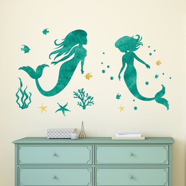 Mermaid Wall Decals - Etsy