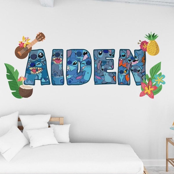 Stitch custom name stickers - Etsy México