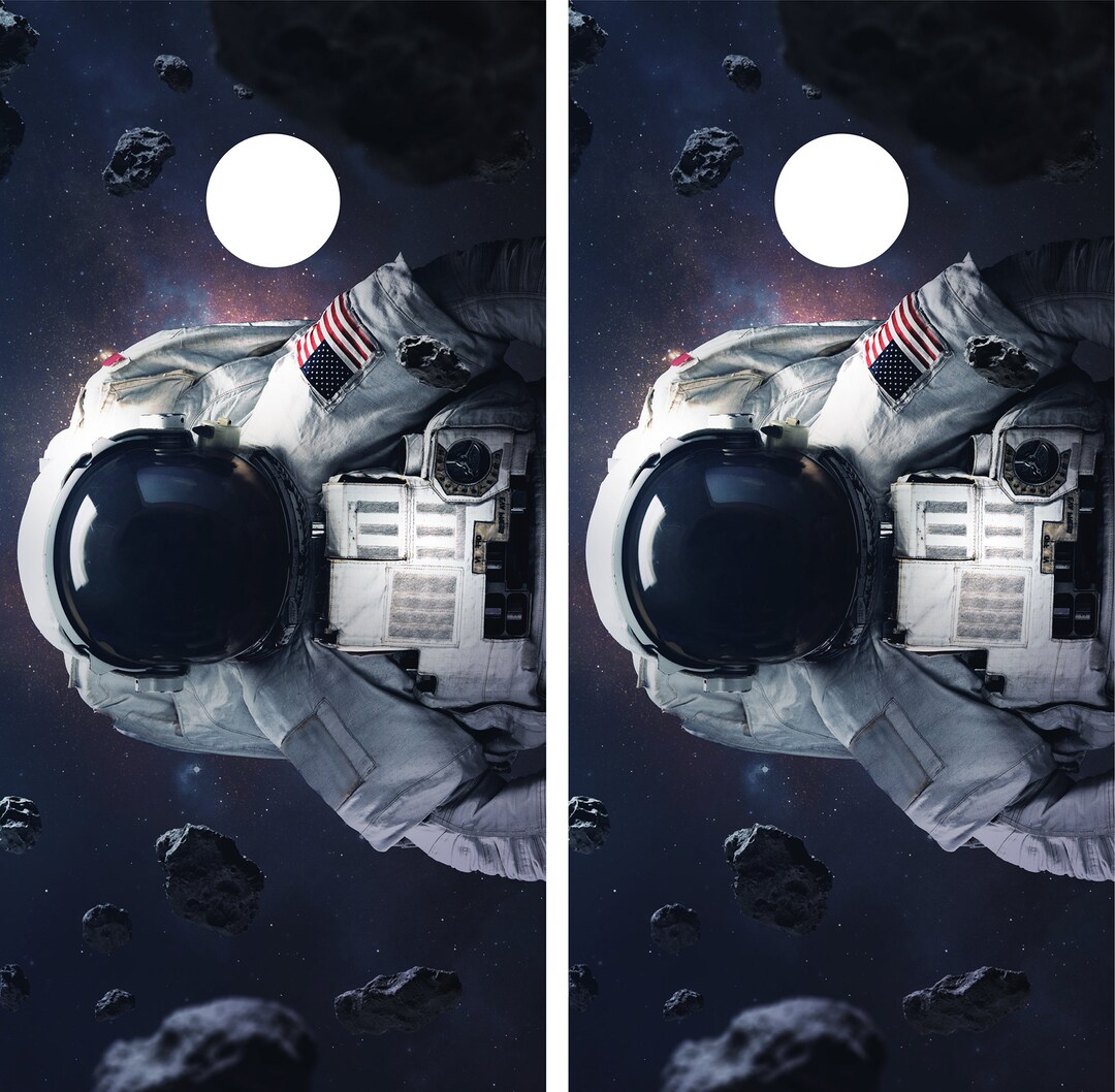 Astronaut Spacewalking Cornhole Wrap Art Gameboard Vinyl Skin Set ...