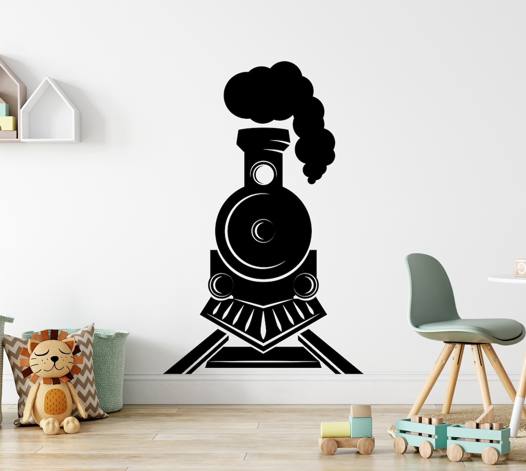 Train Wall Decal - Train Railroad Wall Decal - Nursery Kids Room Decor ...