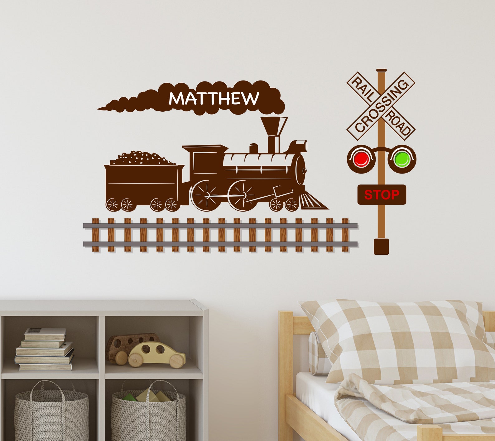 Personalized Train Wall Decal - Train Railroad Wall Decal - Kids Room ...