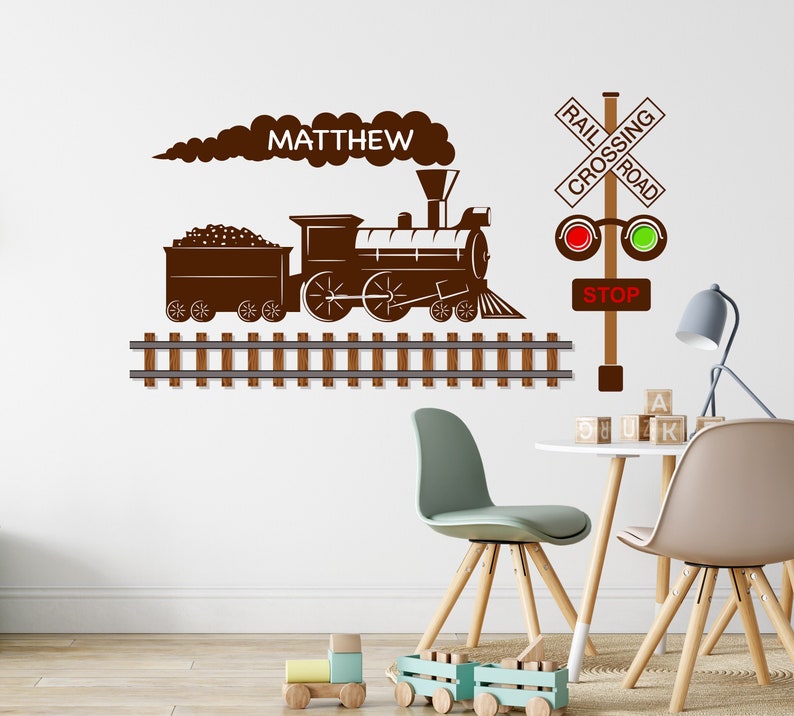 Personalized Train Wall Decal - Train Railroad Wall Decal - Kids Room ...