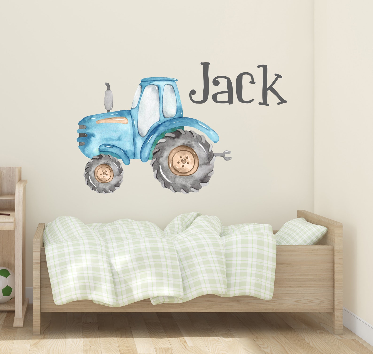 Watercolor Tractor Name Wall Decal Personalized Name Wall - Etsy