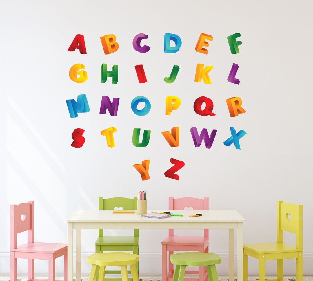 Colorful Alphabet Set Wall Decal - Upper Case Alphabet Letters Wall ...