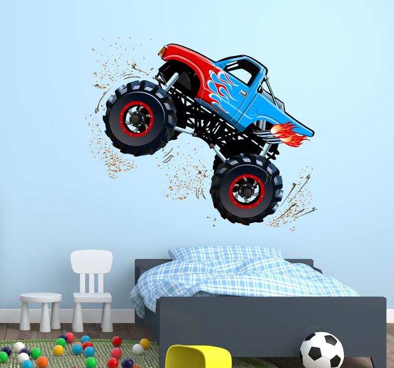 Monster Truck Wall Decal Monster Truck Wall Decor Nursery - Etsy