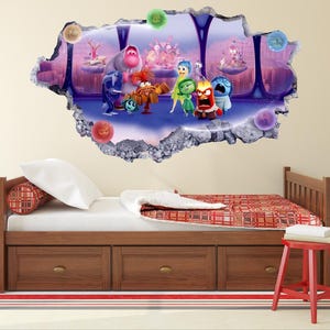 Inside Out 3D Wall Decal | Animated Movie Kids Room Decor | Joy ...
