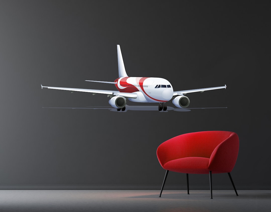Airplane Wall Mural - Jumbo Jet Boeing Wall Decal - Commercial Plane ...