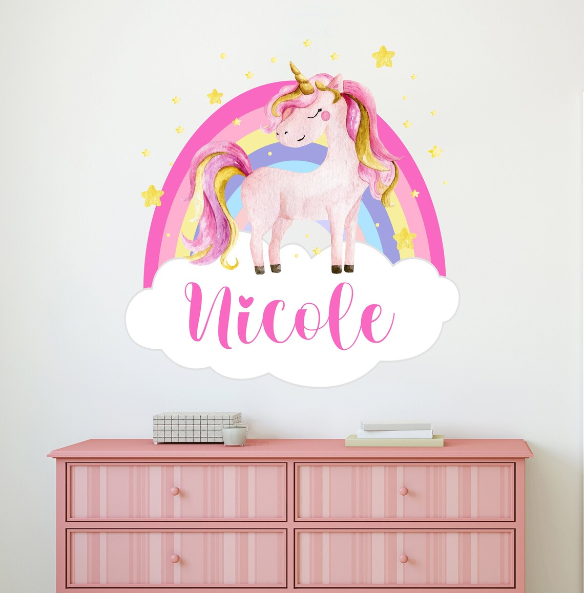 Personalized Rainbow Wall Decal Girls Rainbow Wall Sticker - Etsy