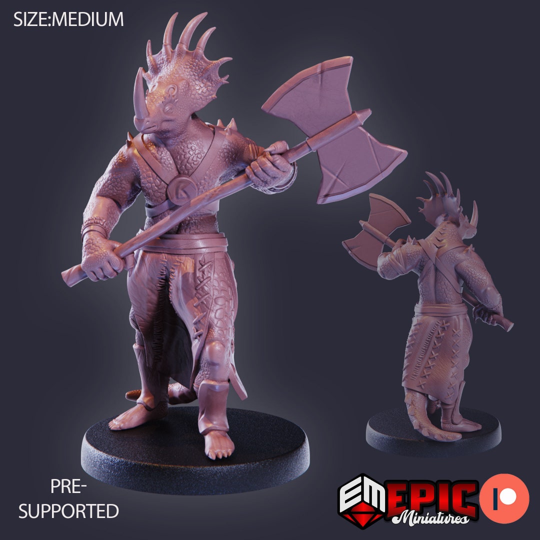 Dinosaur Tribe Medium Monster 3d Printed D&D Pathfinder Role Playing ...