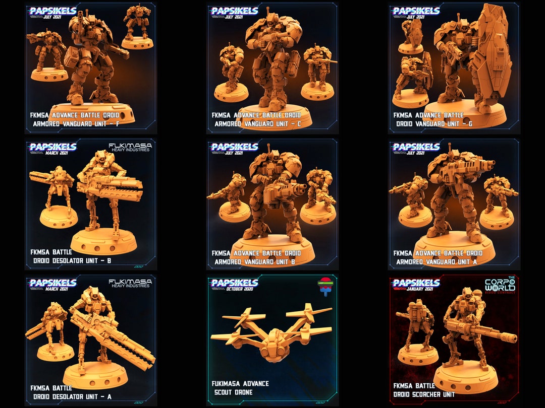 Cyberpunk Tactical Law Droids Medium NPC Wargaming TTRPG Skirmish ...