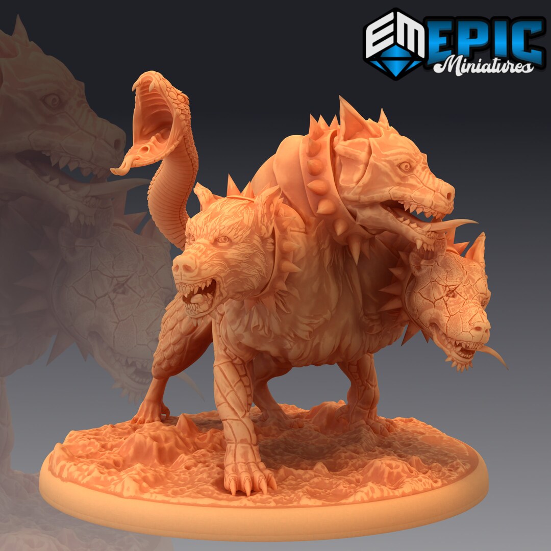 Cerberus Large Monster 3d Printed D&D Pathfinder Role Playing Tabletop ...