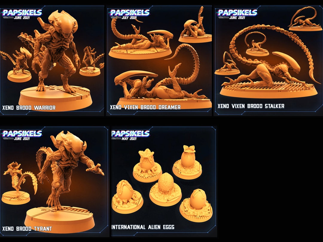 Alien Brood 3 Medium Monster Wargaming TTRPG Skirmish Tabletop Alien ...