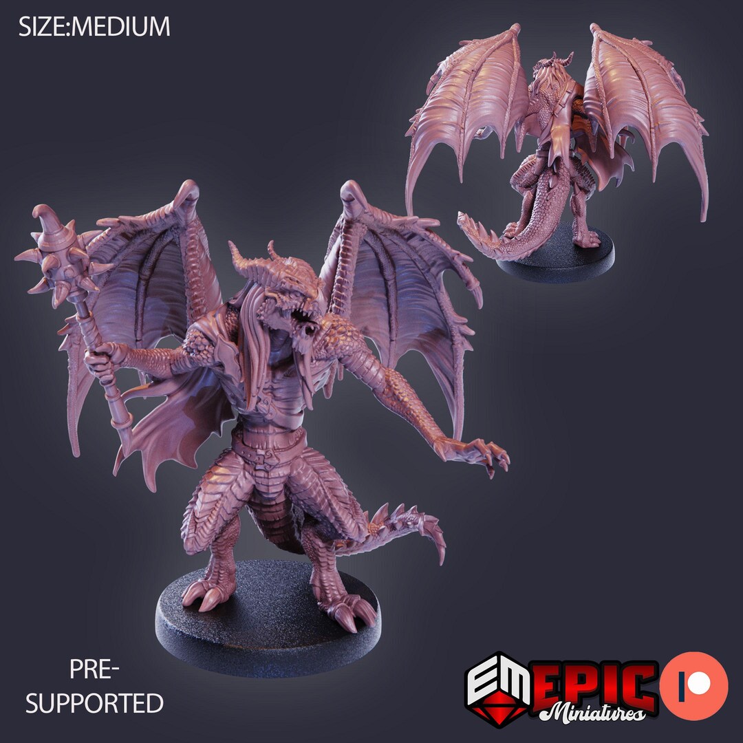 Draconic Demon medium Monster 3d Printed D&D Pathfinder Role Playing ...