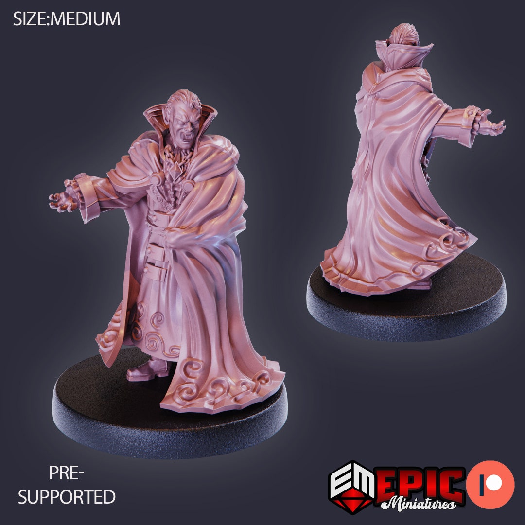Vampire Count Medium Monster 3d Printed D&D Pathfinder Role Playing ...