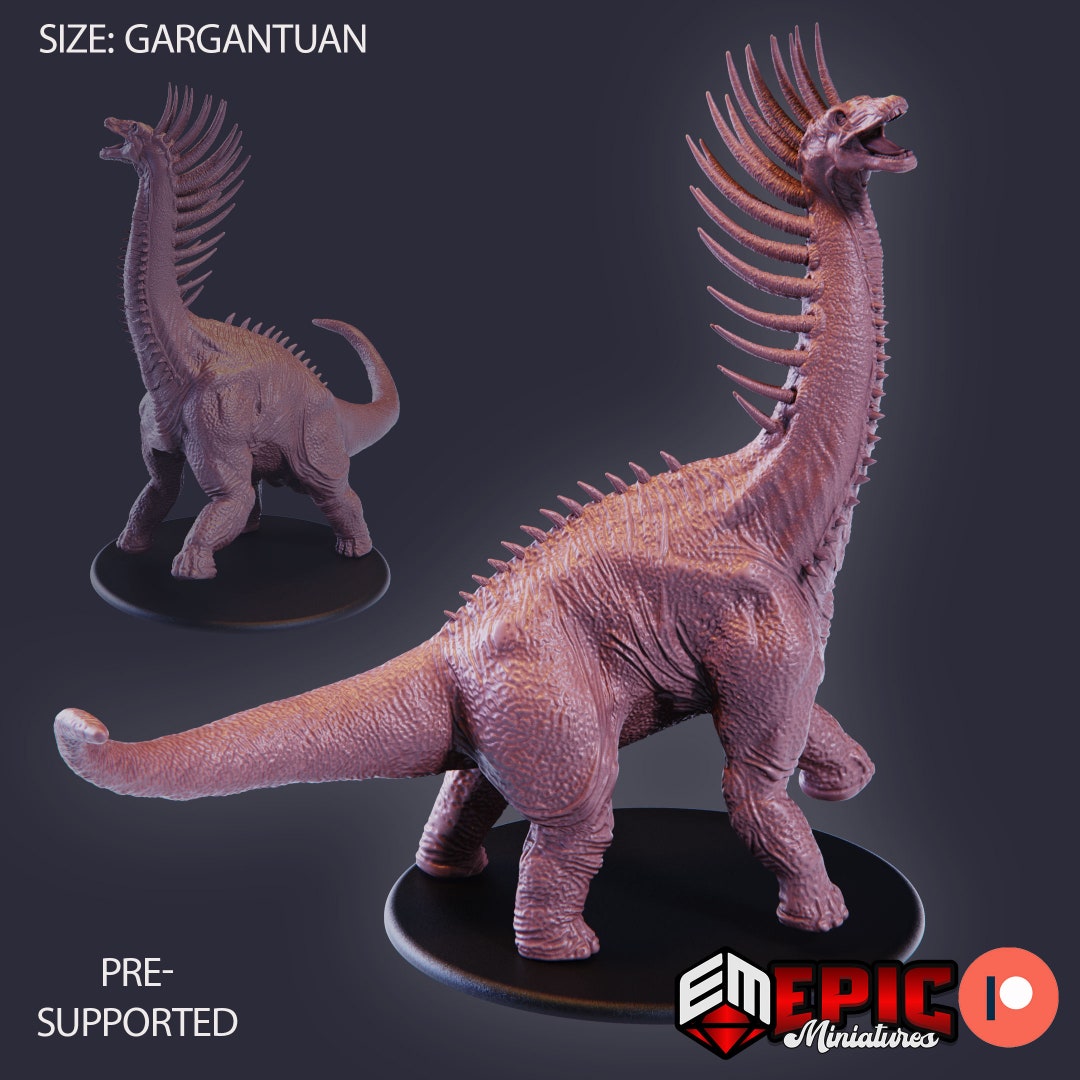 Long Neck Dinosaur Gargantuan Monster 3d Printed D&D Pathfinder Role ...