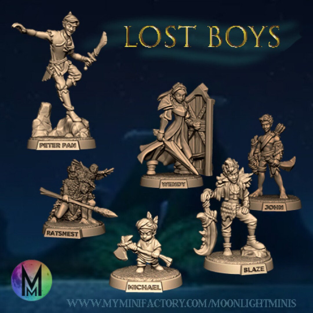 Neverland Lost Boys premium Gaming Miniatures 3d Printed Role Playing ...